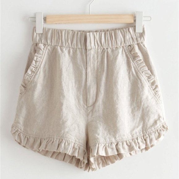 & Other Stories | Shorts | Stories Frilled Linen Shorts | Poshmark
